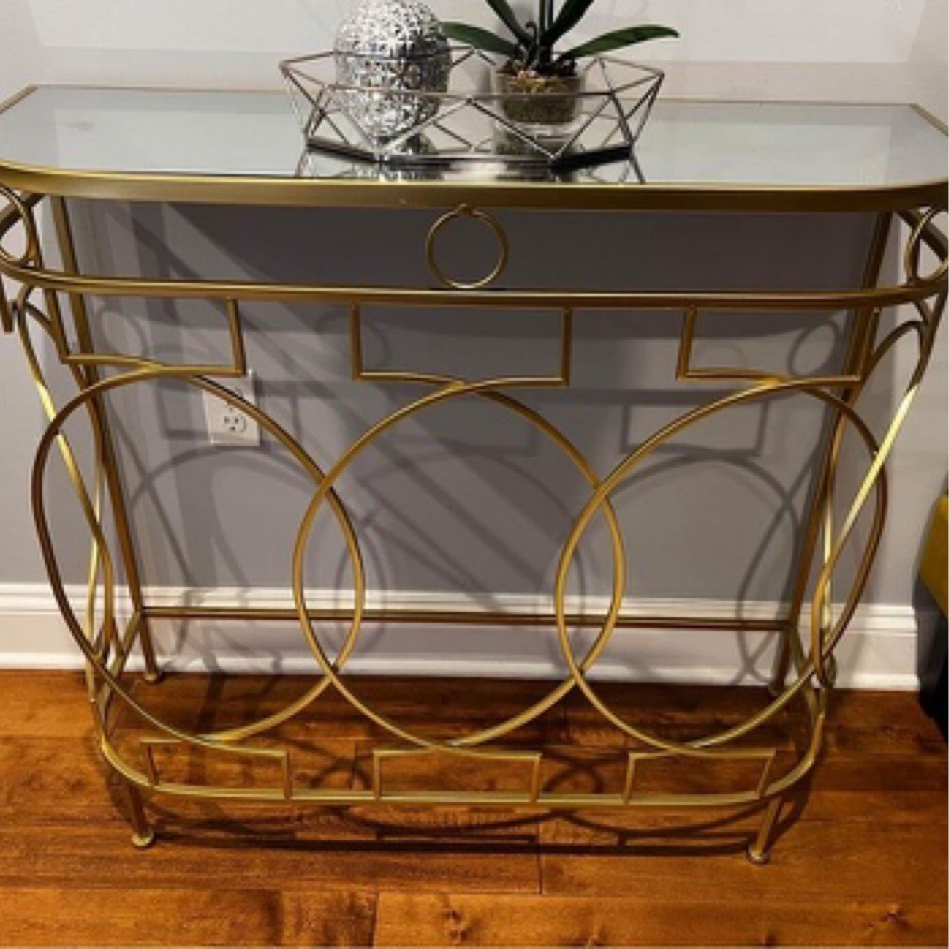 Gold Mirrored Console Table | ReStaged Vintage Decor & Interior Styling
